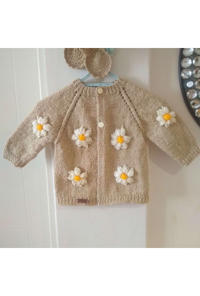 She's WorkShop Papatya Desenli Kahve Bebek Hırkası 2-4 Yaş She's WorkShop Papatya Desenli Kahve Bebek Hırkası 2-4 Yaş
