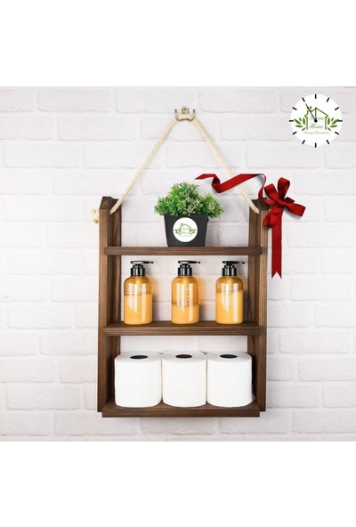 Green Home Desing Ahşap Üç Katlı Halatlı Dekoratif Banyo Organizer Havluluk Green Home Desing Ahşap Üç Katlı Halatlı Dekoratif Banyo Organizer Havluluk