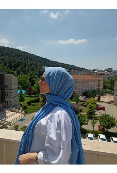 Mavi Pamuklu Şal