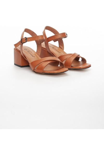 Mft Kadın Hakiki Deri Taba Sandalet