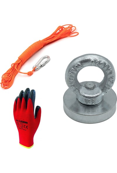 Deniz Mıknatısı, Halat ve Eldiven Set - Fishing Magnet - Ø40 mm - 40 kg Deniz Mıknatısı, Halat ve Eldiven Set - Fishing Magnet - Ø40 mm - 40 kg