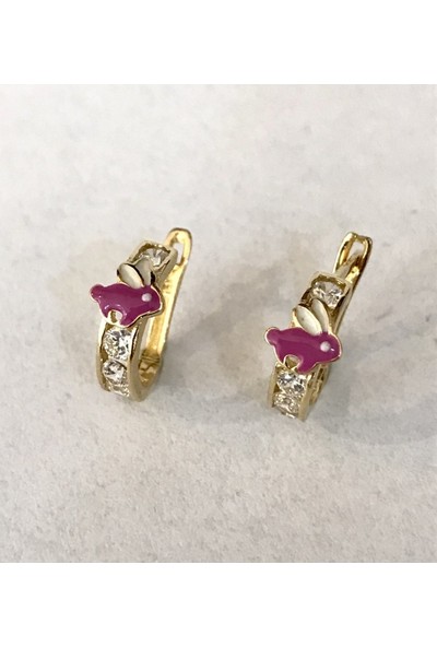 Pırlantahane 14 Ayar Pembe Tavşan Objeli Çocuk Küpe Pırlantahane 14 Ayar Pembe Tavşan Objeli Çocuk Küpe