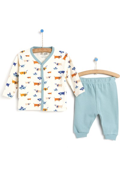 Hello Baby Hellobaby Basic Erkek Bebek Çıtçıtlı Pijama Takımı