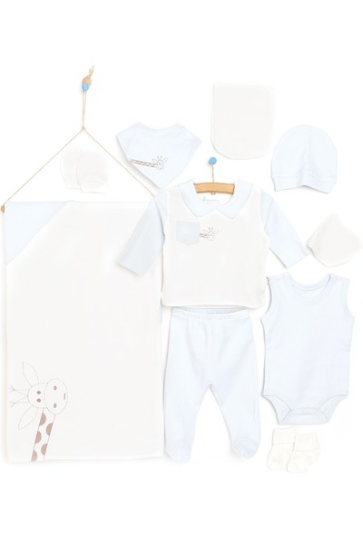 Bebbek Yenidoğan Erkek Bebek 10LU Battaniyeli Hastane Çıkışı