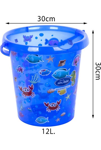 Sevi Bebe Şeffaf Desenli Bebek Banyo Kovası 12 Lt.