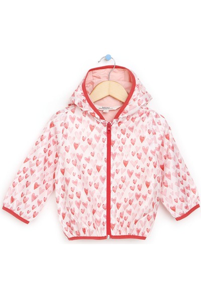 Midimod Kız Bebek Kalpli Yağmurluk