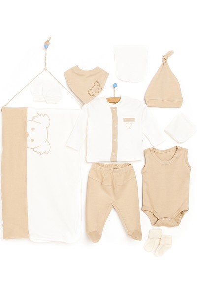 Bebbek Yenidoğan Erkek Bebek 10LU Battaniyeli Hastane Çıkışı