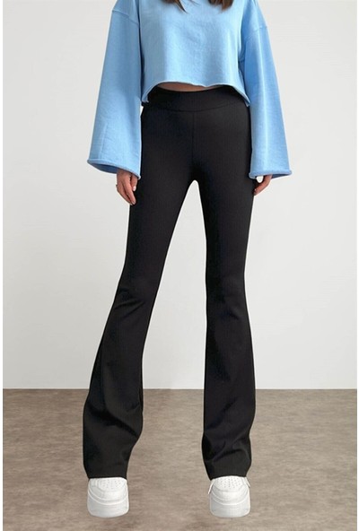 Cindiy Ispanyol Paça Fitilli Ekstra Yüksek Bel Toparayıcı Tayt