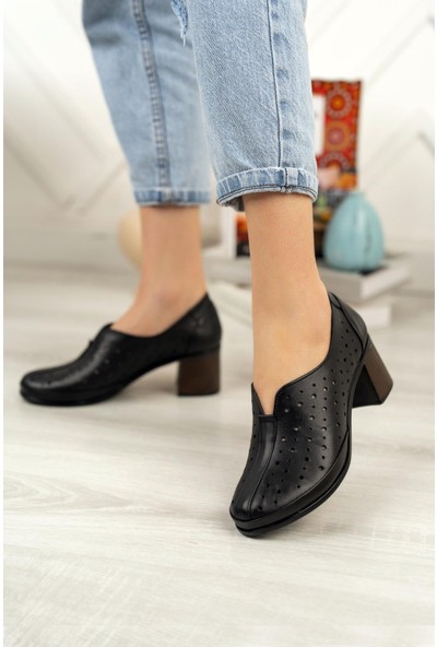 Deri Kadın Günlük Topuklu Ayakkabı DD3365