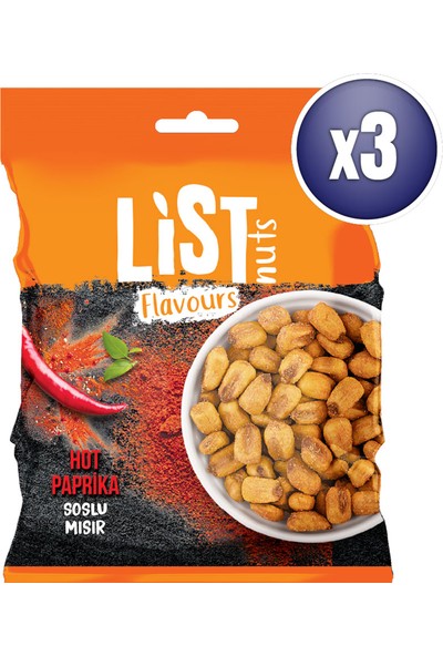 List Flavours Hot Paprika Soslu Mısır 3 x 75 G List Flavours Hot Paprika Soslu Mısır 3 x 75 G