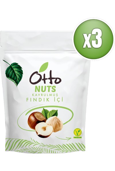 Otto Nuts Vegan Kavrulmuş Fındık Içi 3 x 90 G Otto Nuts Vegan Kavrulmuş Fındık Içi 3 x 90 G