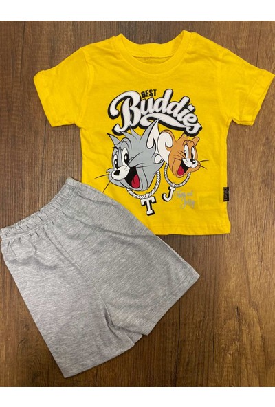Moyes Baby Moyes Erkek Çocuk Tom & Jerry Baskılı Short & T- Shirt 2’li Yazlık Takım
