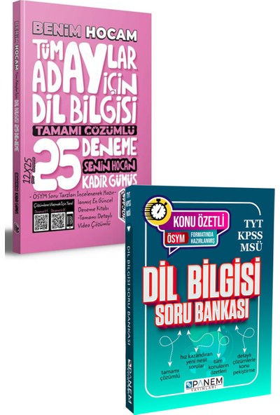 Benim Hocam 12X25 Deneme + Panem Dil Bilgisi Soru Bankası Benim Hocam 12X25 Deneme + Panem Dil Bilgisi Soru Bankası