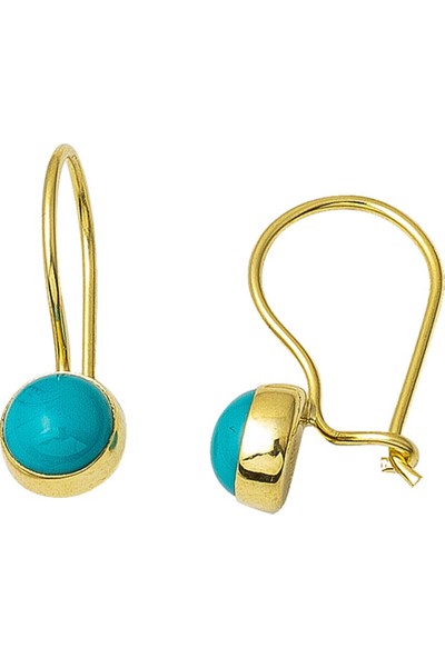 Bilezikci Mavi Taşlı Altın Genç Küpesi