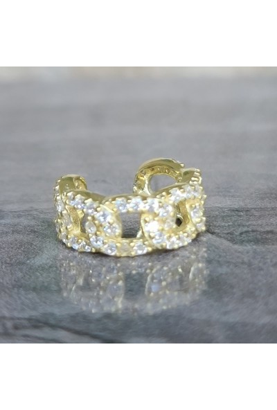 Mooije Silver Gurmet Taşlı Gold Gümüş Kıkırdak Küpe Mooije Silver Gurmet Taşlı Gold Gümüş Kıkırdak Küpe