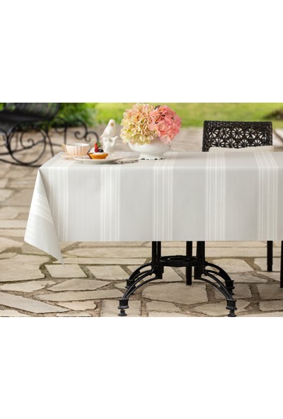 Madame Coco Raymond Masa Örtüsü - Gri / Beyaz 100 x 140 cm