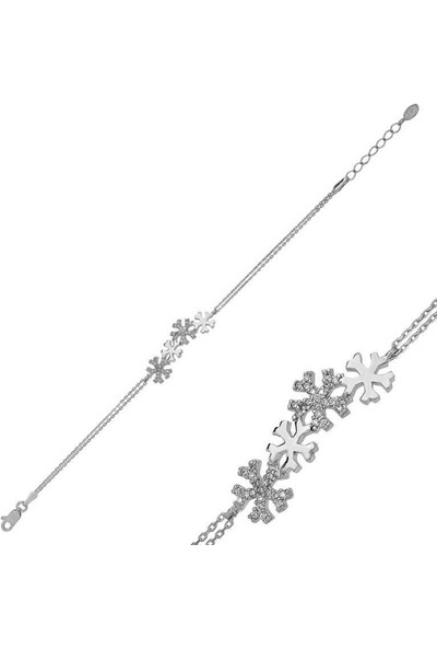 Gümüş Kar Taneleri Kadın Bileklik Gümüş Kar Taneleri Kadın Bileklik