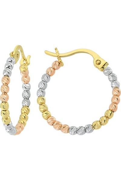 Perla Kuyumculuk 14 Ayar Altın 3 Renk Dorica Küpe 2.00 gr Perla Kuyumculuk 14 Ayar Altın 3 Renk Dorica Küpe 2.00 gr