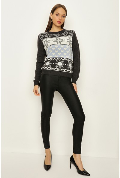 Select Moda Kadın Desenli Kazak Select Moda Kadın Desenli Kazak