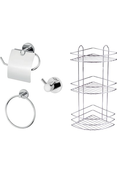 Lara Babil Chrome Serisi 4 Parça Banyo Seti Lara Babil Chrome Serisi 4 Parça Banyo Seti