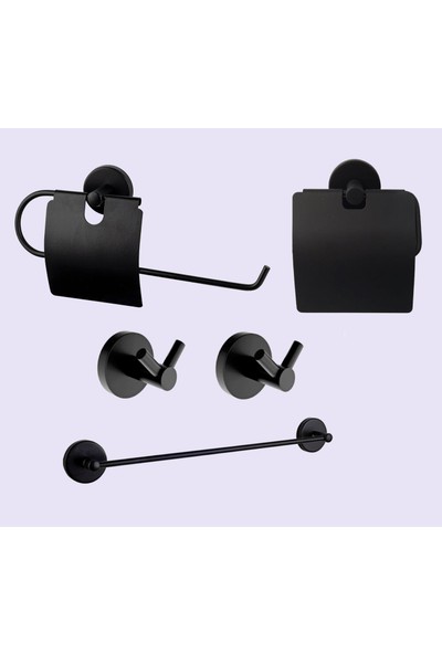Lara New Black 5 Parça Banyo Seti