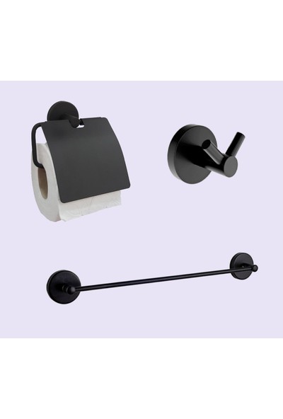Lara New Black 3 Parça Banyo Seti