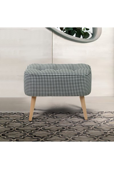 Messline - Raised Ahşap Ayaklı Kumaş Puf Bench Makyaj Sandalyesi Messline - Raised Ahşap Ayaklı Kumaş Puf Bench Makyaj Sandalyesi