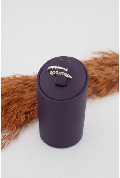 By Zeyna Aksesuar Kadın Ayarlanabilir Zirkon Mix Taşlı Yüzük