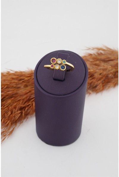 By Zeyna Aksesuar Kadın Ayarlanabilir Zirkon Mix Taşlı Yüzük