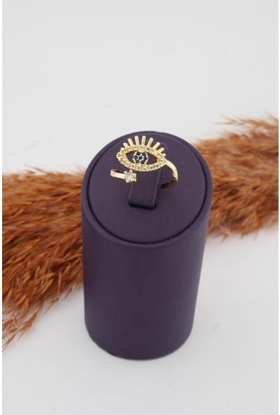 By Zeyna Aksesuar Kadın Ayarlanabilir Zirkon Göz Figürlü Yüzük