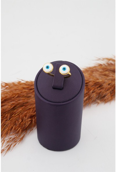 By Zeyna Aksesuar Kadın Ayarlanabilir Zirkon Mineli Nazar Figürlü Yüzük