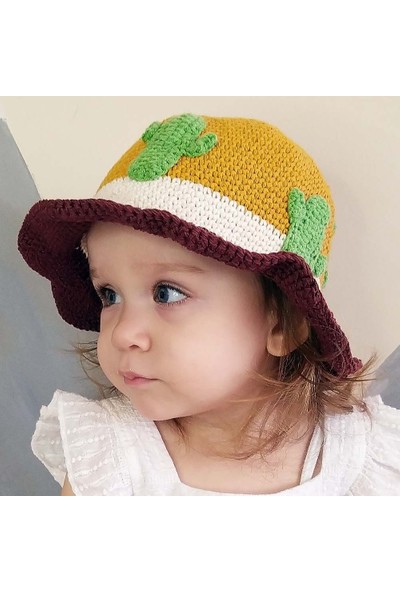 El Örgüsü Çocuk Bucket Şapka Safari Temalı Kaktüs