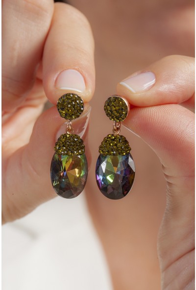 Mistik Topaz Sallantılı Gümüş Küpe Mistik Topaz Sallantılı Gümüş Küpe