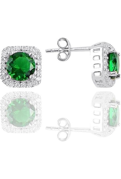 Kare Montür Gümüş Küpe