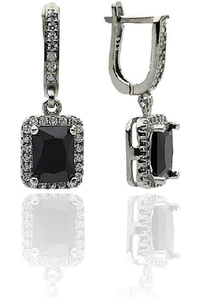 Baget Taşlı Gümüş Küpe