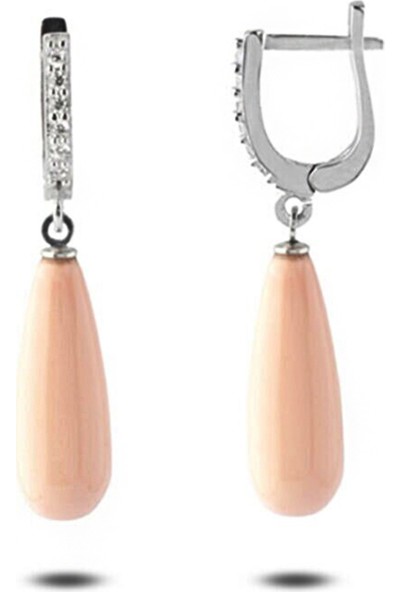 Pembe Drop Inci Küpe