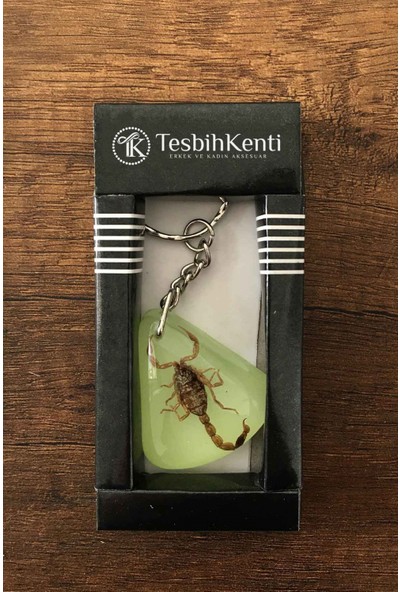 Tesbih Kenti Yeşil Renk Akrep Fosilli Anahtarlık Model 7 Tesbih Kenti Yeşil Renk Akrep Fosilli Anahtarlık Model 7