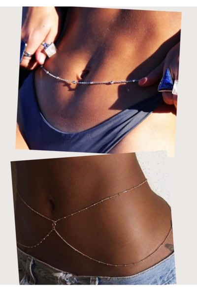 Emtory Home Kadın Gold & Silver Bel Aksesuar Zinciri (2'li Set) Emtory Home Kadın Gold & Silver Bel Aksesuar Zinciri (2'li Set)