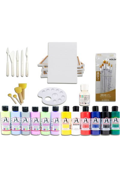 Neon Plus Südor 70ML x 12 Adet Akrilik Boya Seti Full 25X35 Tuval Neon Plus Südor 70ML x 12 Adet Akrilik Boya Seti Full 25X35 Tuval