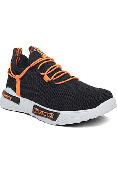 Alessio 4017 Trikolu Çocuk Sneakers Ayakkabı 31-35 Siyah Turuncu