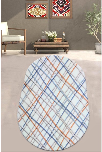 Balat Halı Raschel Carpet Elips 3D Üç Boyutlu Mavi-Sarı Çizgili Kaymaz Taban Halı RC009 Balat Halı Raschel Carpet Elips 3D Üç Boyutlu Mavi-Sarı Çizgili Kaymaz Taban Halı RC009