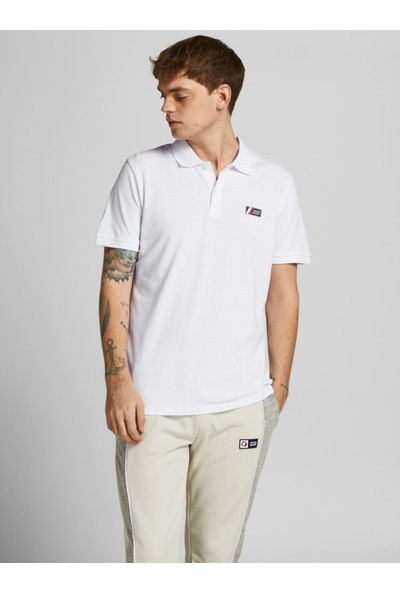 Jack&jones 12207491 Yakali Erkek Tshirt - Beyaz