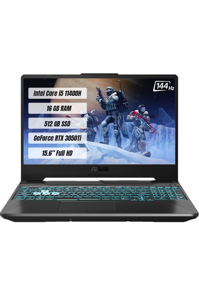 Asus Tuf Gaming F15 FX506HE-HN306 Intel Core I5 11400H 16 GB 512 GB SSD Rtx 3050 Ti 144 Hz Freedos 15.6 Asus Tuf Gaming F15 FX506HE-HN306 Intel Core I5 11400H 16 GB 512 GB SSD Rtx 3050 Ti 144 Hz Freedos 15.6