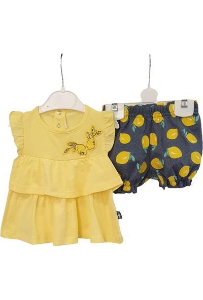 Seabubbles Limon Desenli Şortlu Kız Bebek Takım