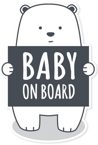 Baluna Baby On Board Ayıcık Araba Sticker Baluna Baby On Board Ayıcık Araba Sticker