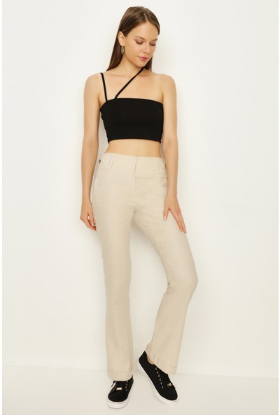 Select Moda Kadın Bej Pantolon Select Moda Kadın Bej Pantolon