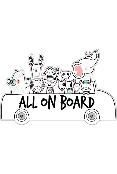 Baluna All On Board Araba Sticker Baluna All On Board Araba Sticker