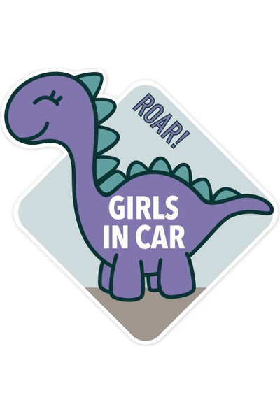 Baluna Girls In Car Dino Araba Sticker Baluna Girls In Car Dino Araba Sticker