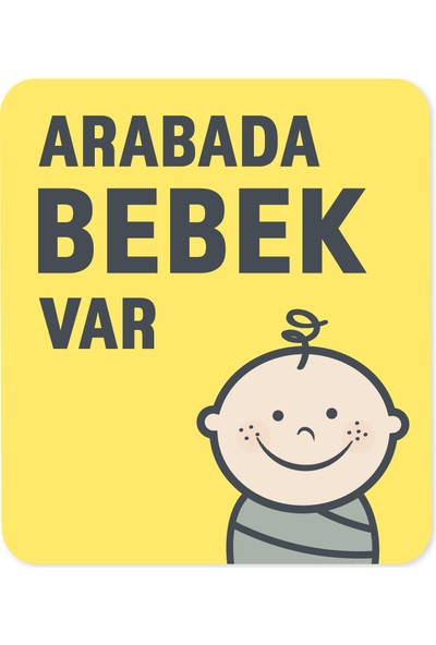 Baluna Arabada Bebek Var Sarı Sticker Baluna Arabada Bebek Var Sarı Sticker