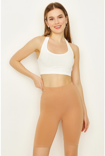 Select Moda Kadın Tarçın Örme Kısa Biker Tayt Select Moda Kadın Tarçın Örme Kısa Biker Tayt